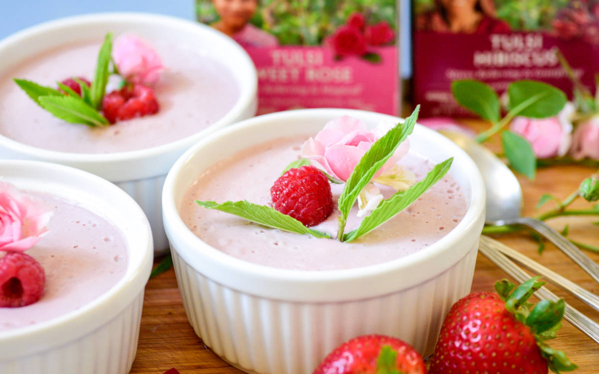 Pink Berry Mousse Recipe with Hibiscus and Sweet Rose - Organic India