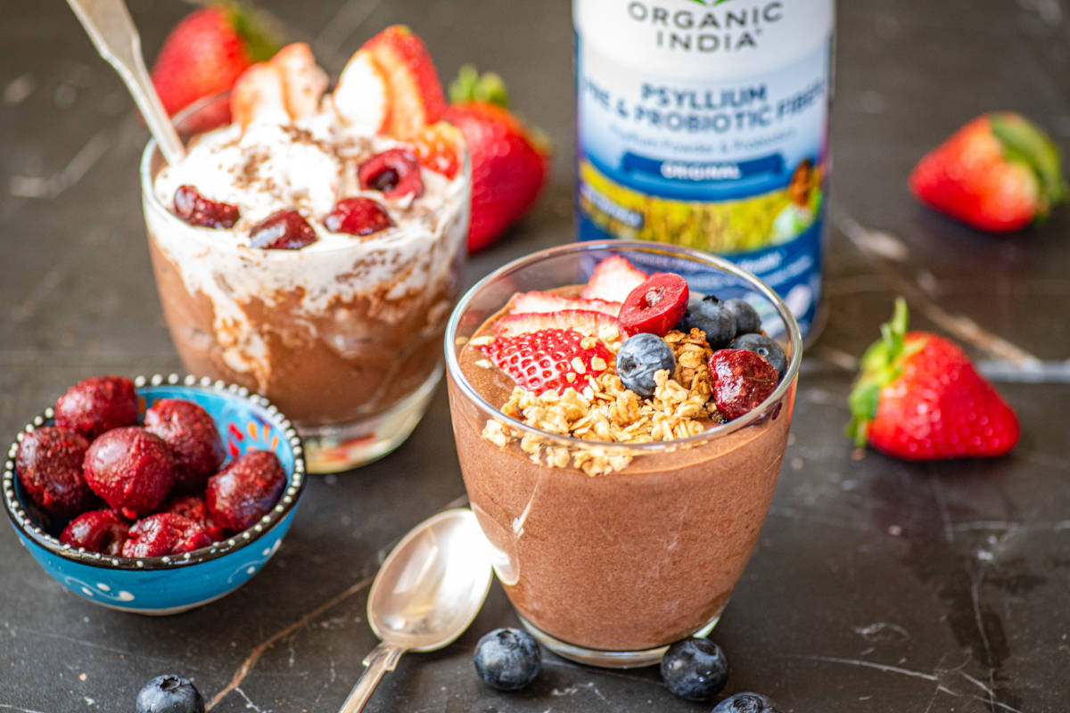 Psyllium Chocolate Pudding with Cherries | Organic India