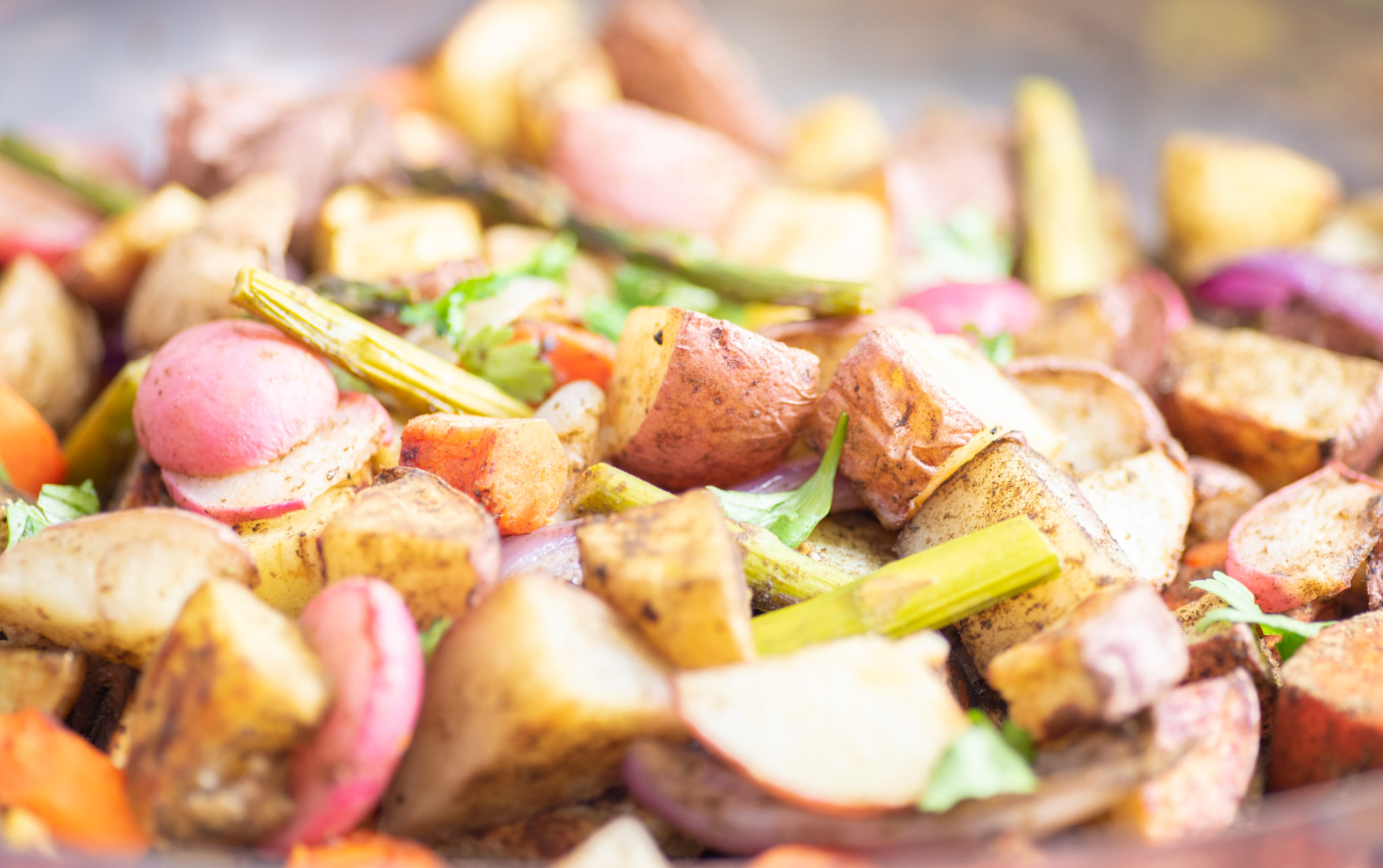 Mindful Medley: Roasted Spring Vegetables Tossed with Fermented ...